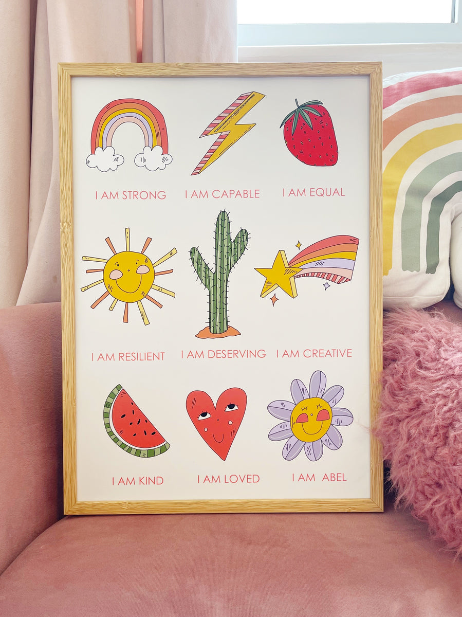 Personalised Emoji Affirmation Print – Abel and The Label
