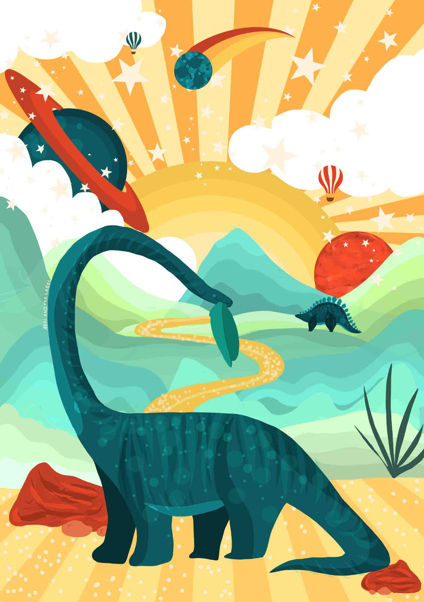 Dino World Dinosaur Art Print – Abel and The Label